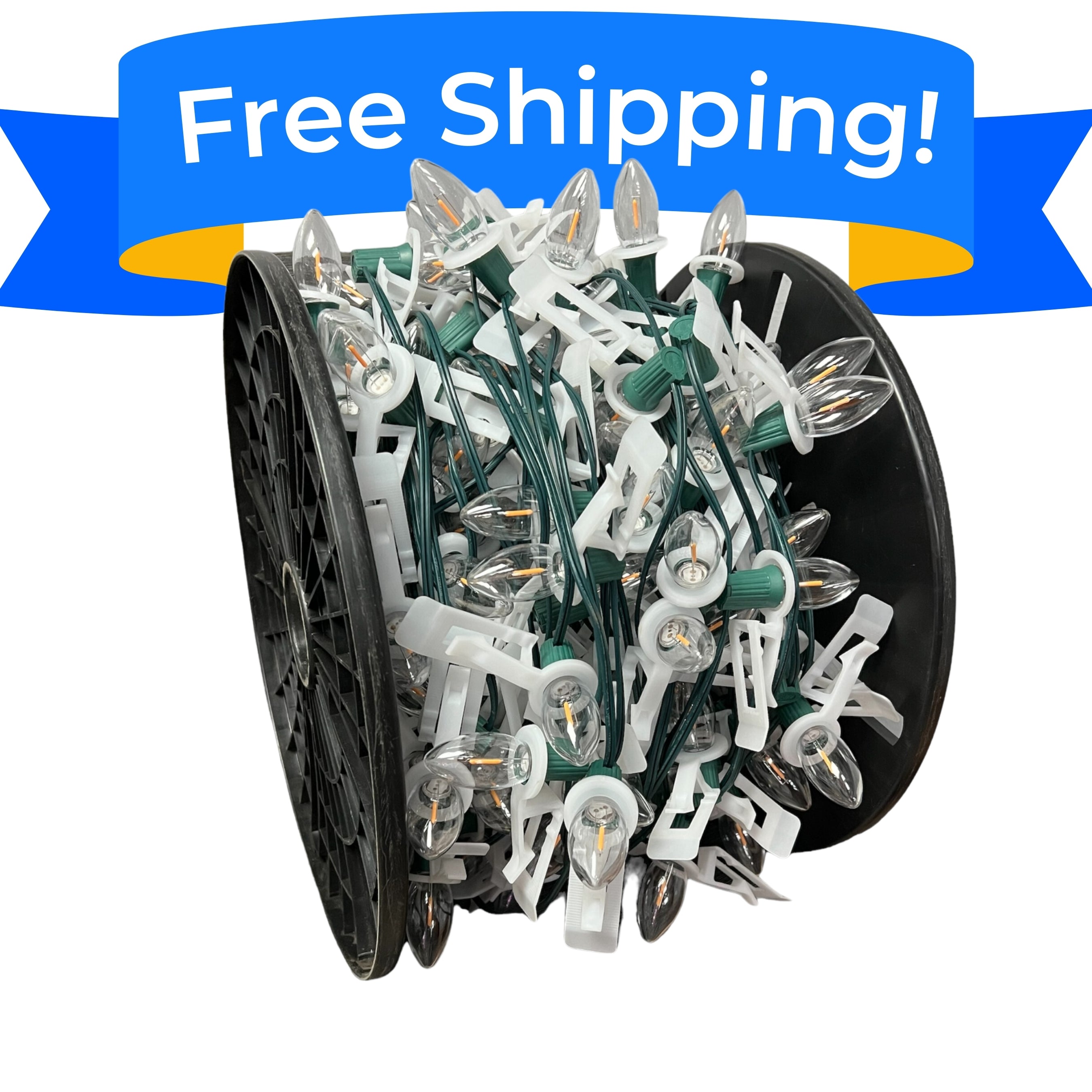 C9 Bulbed Sockets with Roof Clips: 250' 15" Spacing - Pallet of 22 - C ...